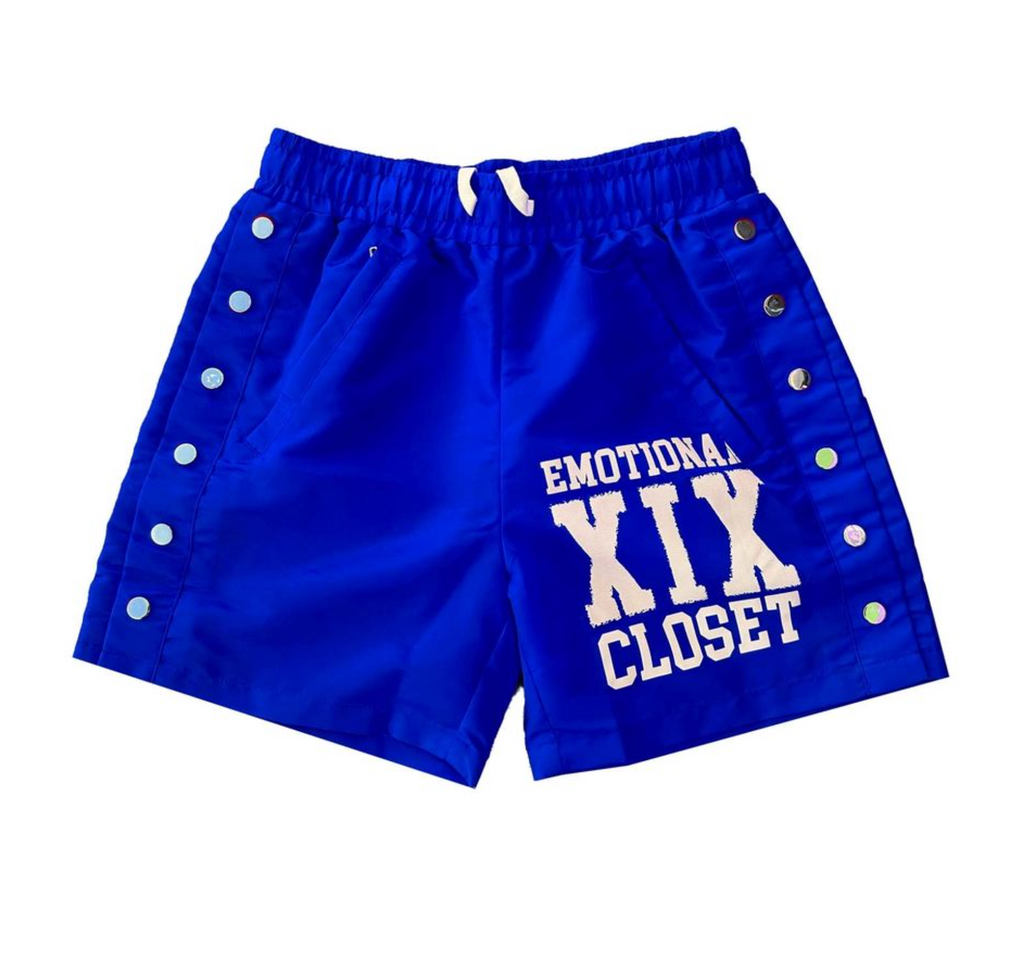 Mixed Emotion Blue "Backyard" Nylon Shorts – Timeless Sneaker Boutique